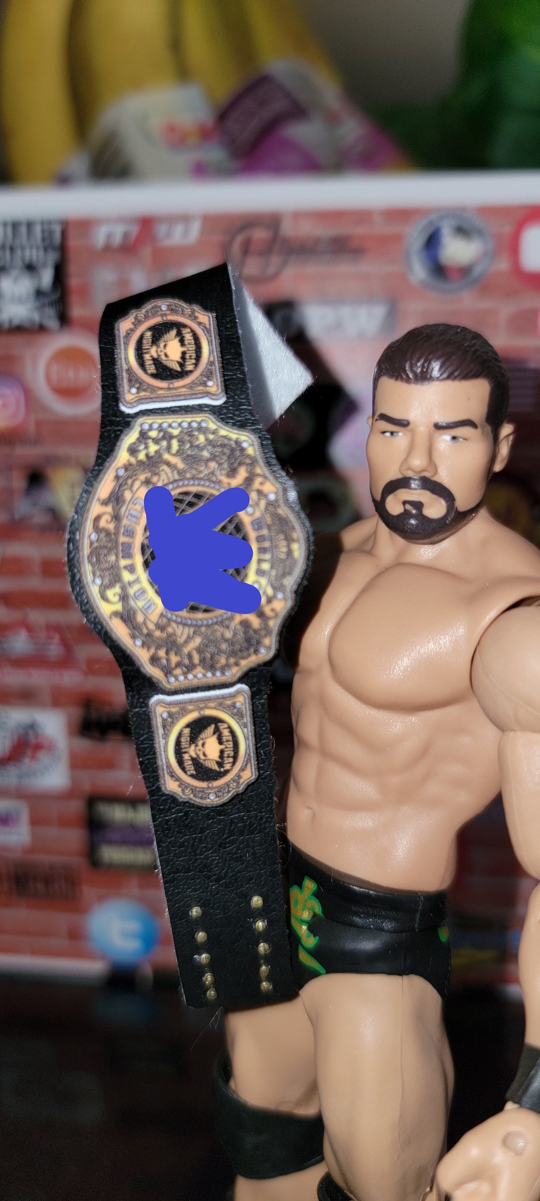 Custom World Championship Belt for Wrestling Figures 2023 Custom Side ...