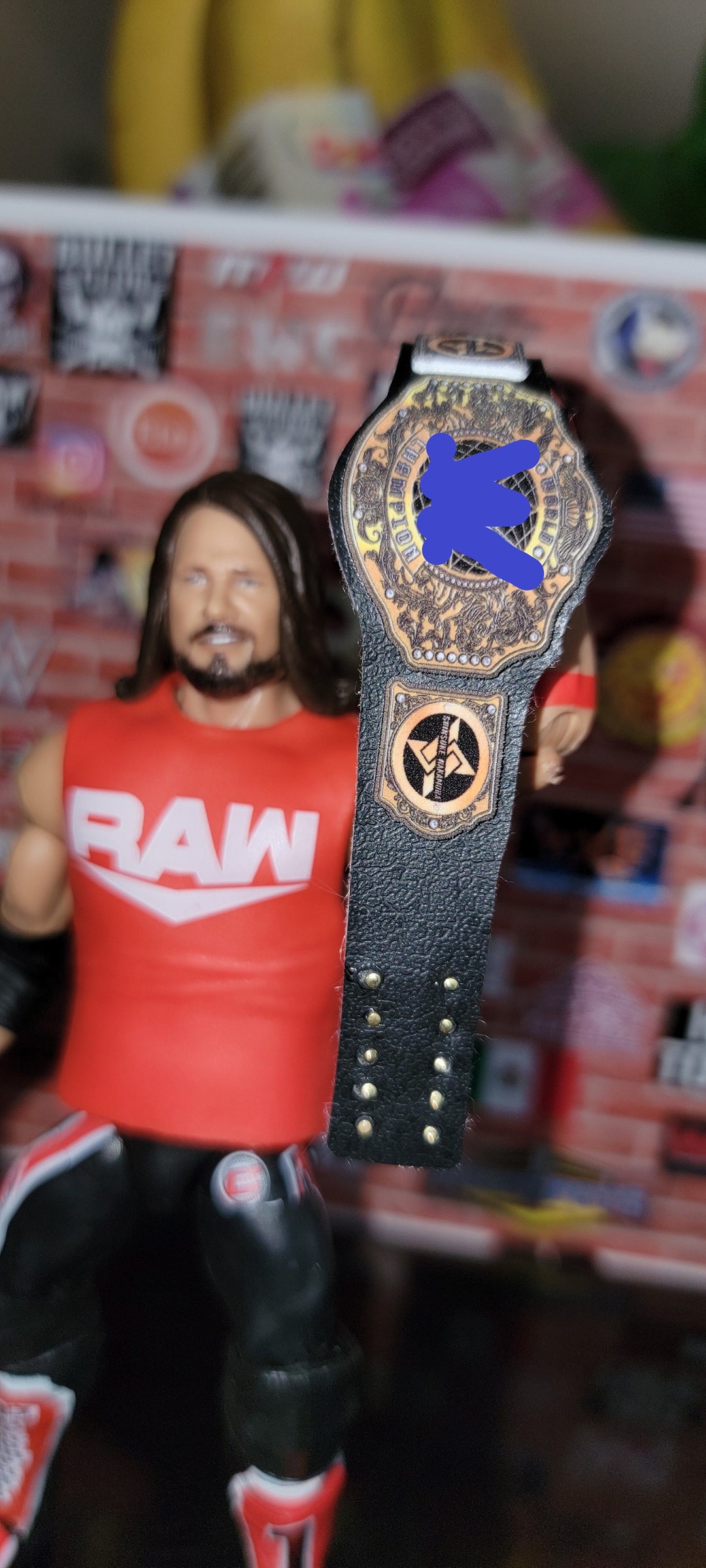 Custom World Championship Belt for Wrestling Figures 2023 Custom Side ...