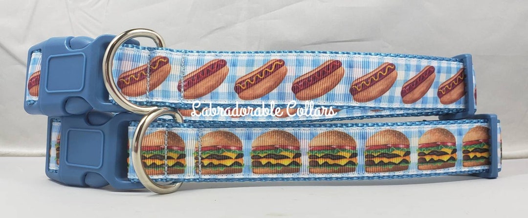 Hamburger Dog Collar Hot Dog Dog Collar Picnic Dog Collar Summer Dog ...