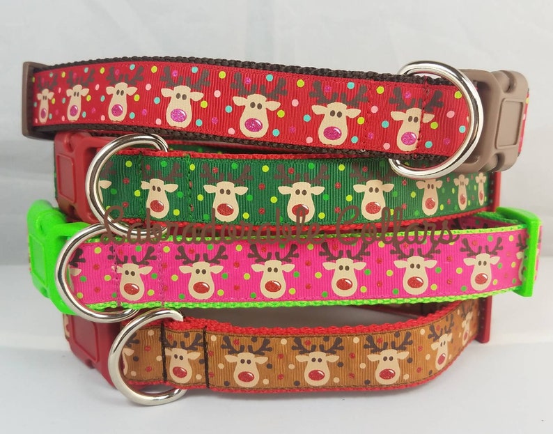 Christmas Dog Collar Reindeer Dog Collar Rudolph Dog Collar | Etsy