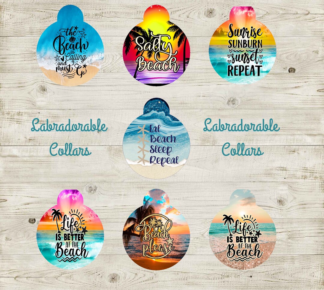 Beach Pet ID Tags Dog ID Tag Dog Tag Personalized Pet Name Tag - Etsy