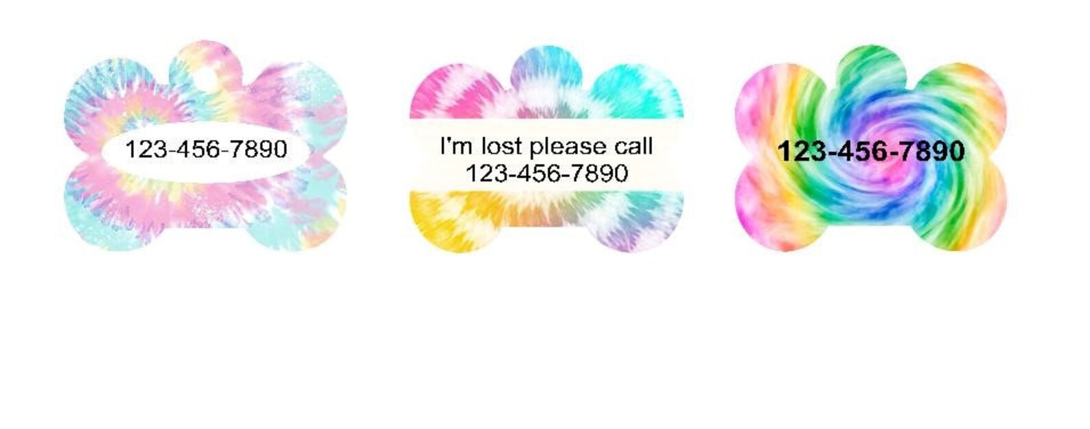 Tye Dye Pet ID Tags Dog ID Tag Dog Tag Personalized Pet Name - Etsy