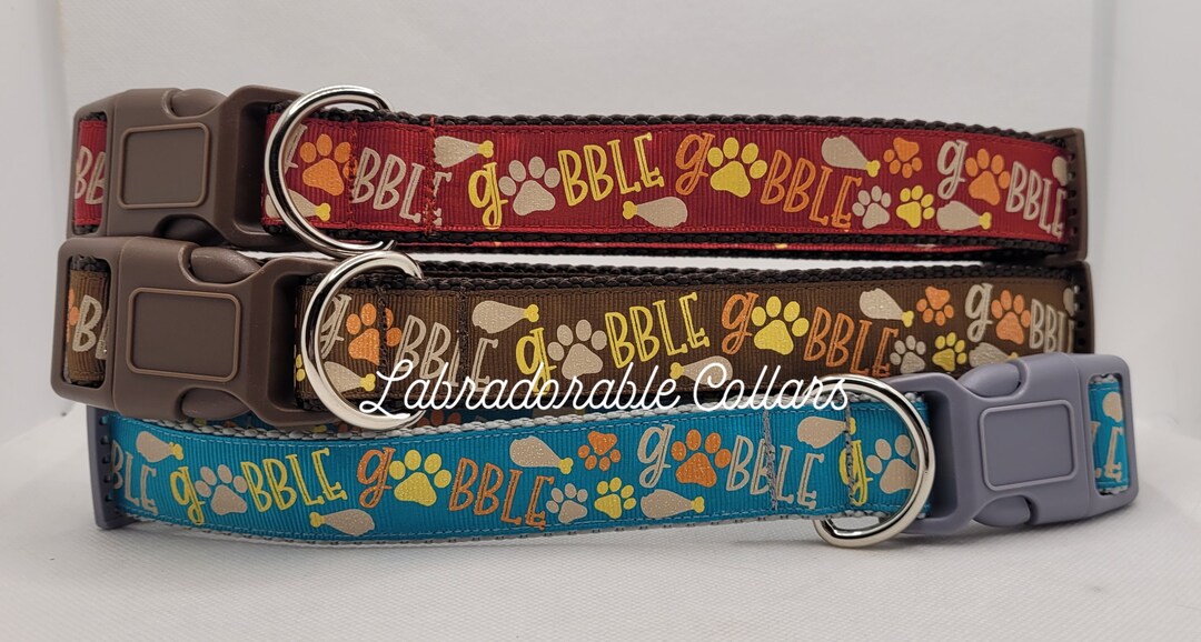 Gobble Dog Collar Thanksgiving Dog Collar Turkey Collar Turkey Dog ...