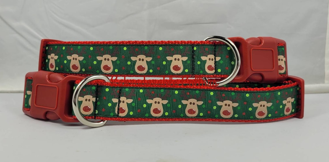 Christmas Dog Collar Reindeer Dog Collar Rudolph Dog Collar - Etsy