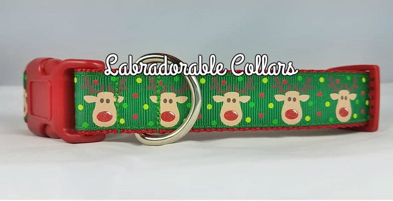 Christmas Dog Collar Reindeer Dog Collar Rudolph Dog Collar | Etsy