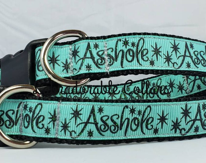 Asshole Dog Collar Curse Words Dog Collar Leash Harness | Etsy