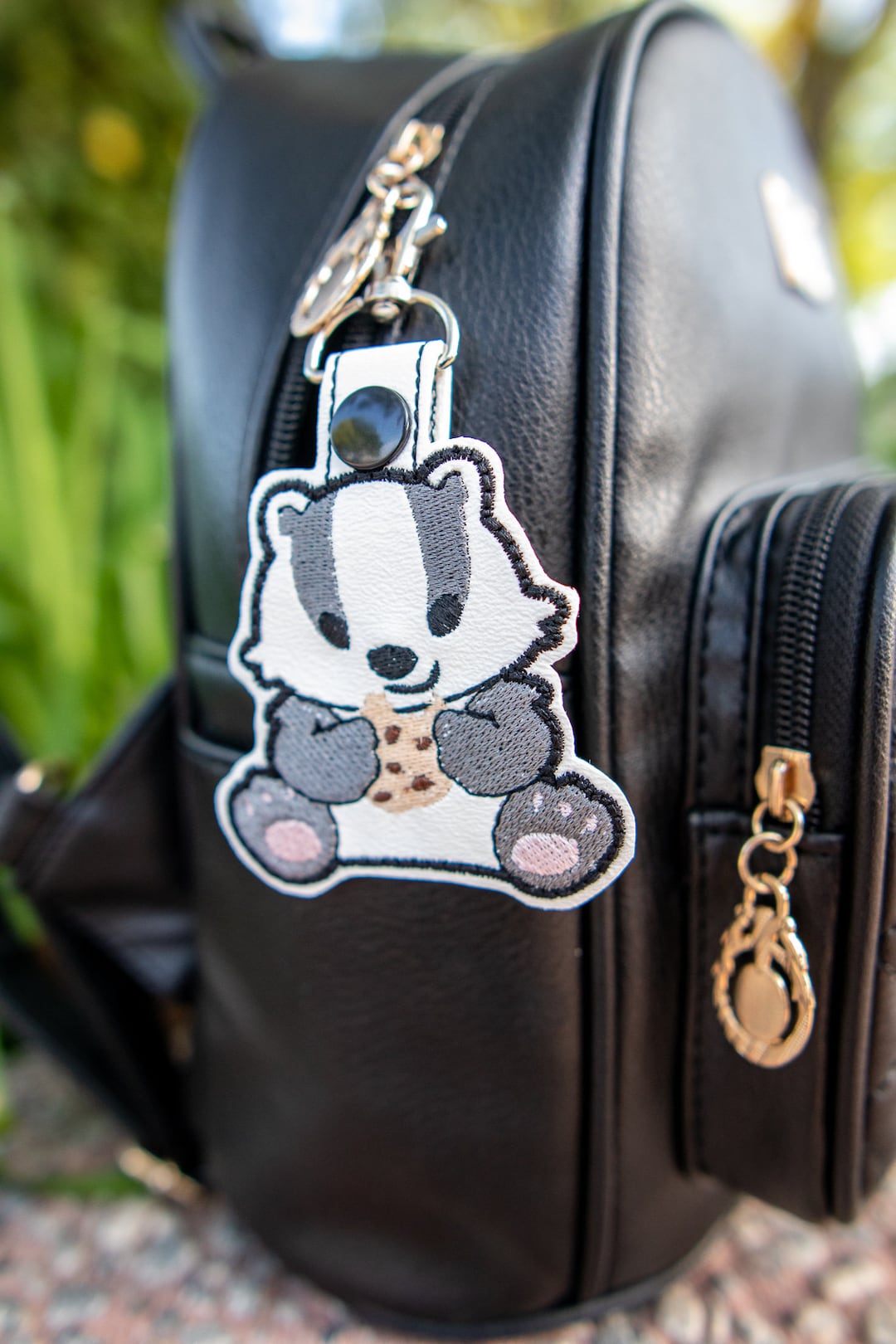 Cute Badger Wizard House Mascot Vinyl Snaptab Keychain Embroidered ...