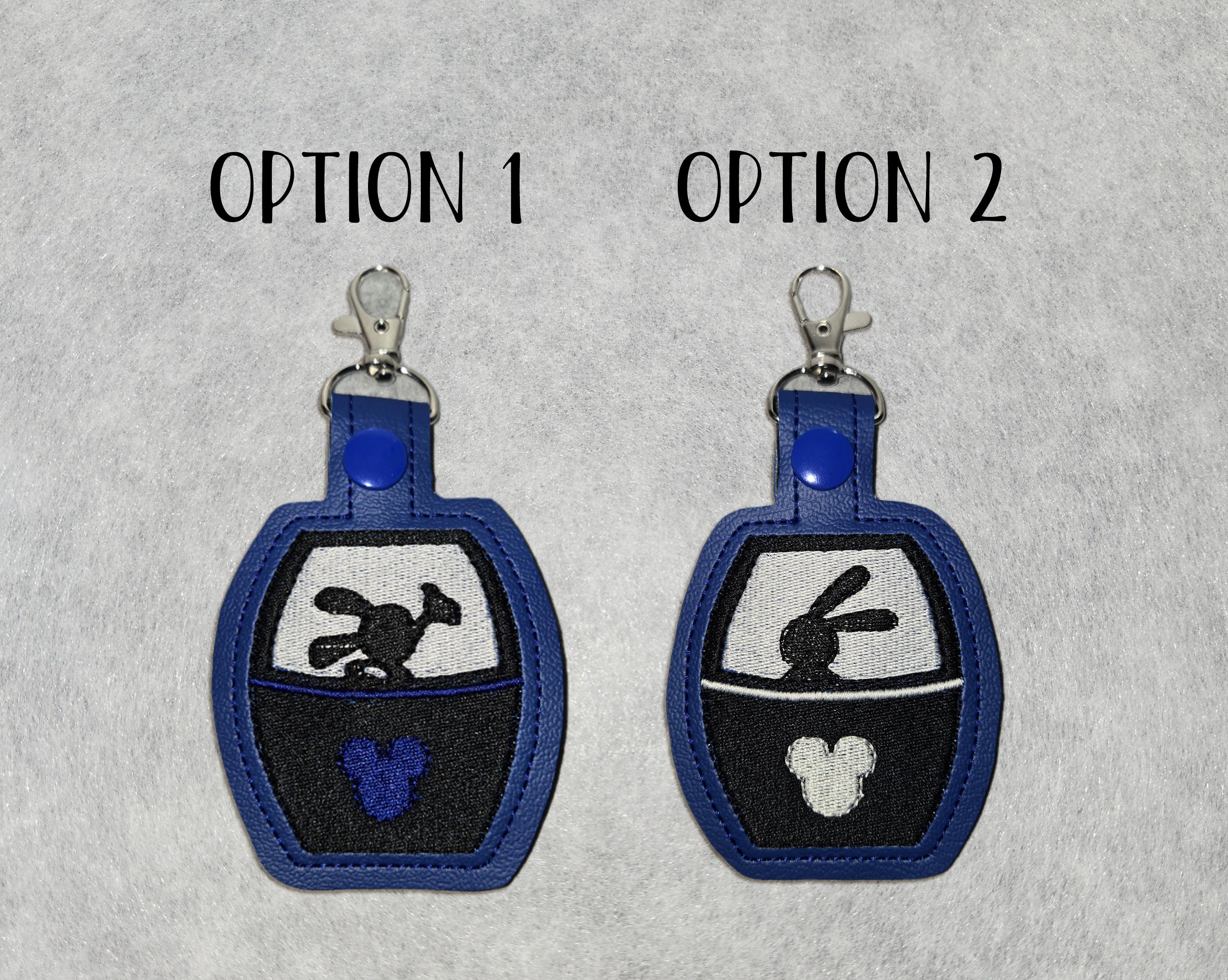 Oswald the Lucky Rabbit Gondola Inspired Embroidered Vinyl Keyfob ...