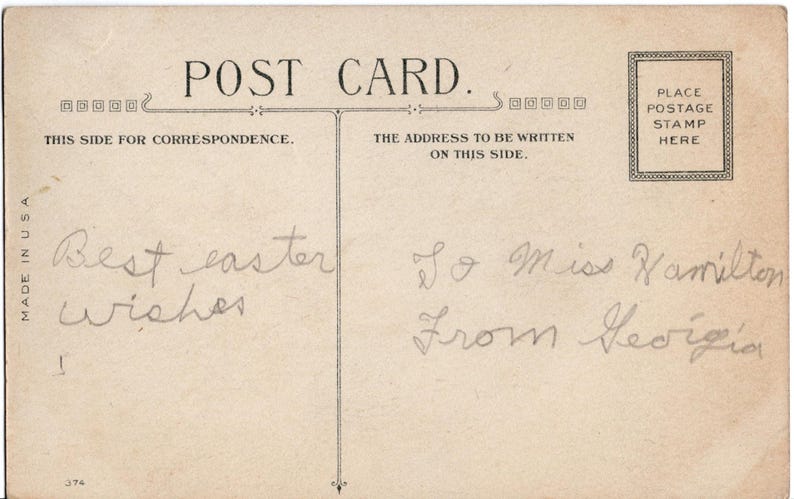 Easter Greetings Original Antique Easter Postcard Chicks Flowers USA - Etsy