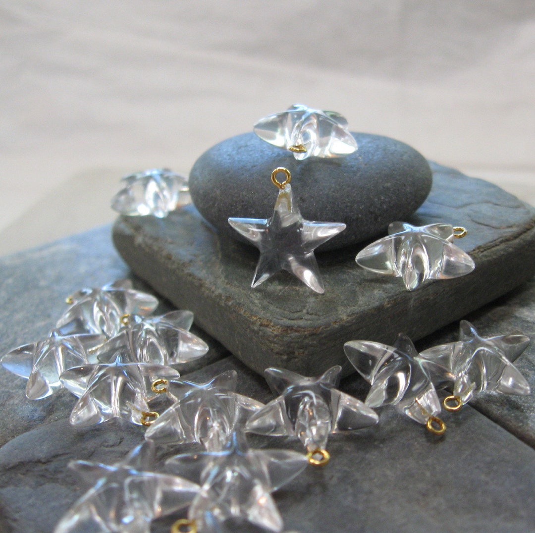 13mm Clear Plastic Star Drops With Loop. 10 Pcs. - Etsy