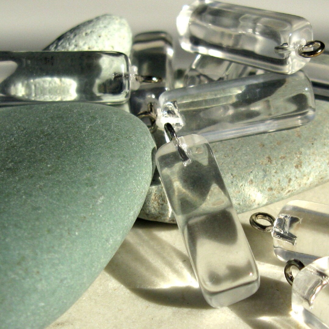 Vintage Clear Plastic 21mm Solid Rectangular Drops. 6 Pcs. - Etsy
