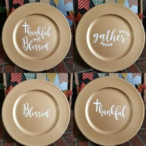 Thankful and Blessed Dinner Plate Charger - Thanksgiving Decor - Etsy