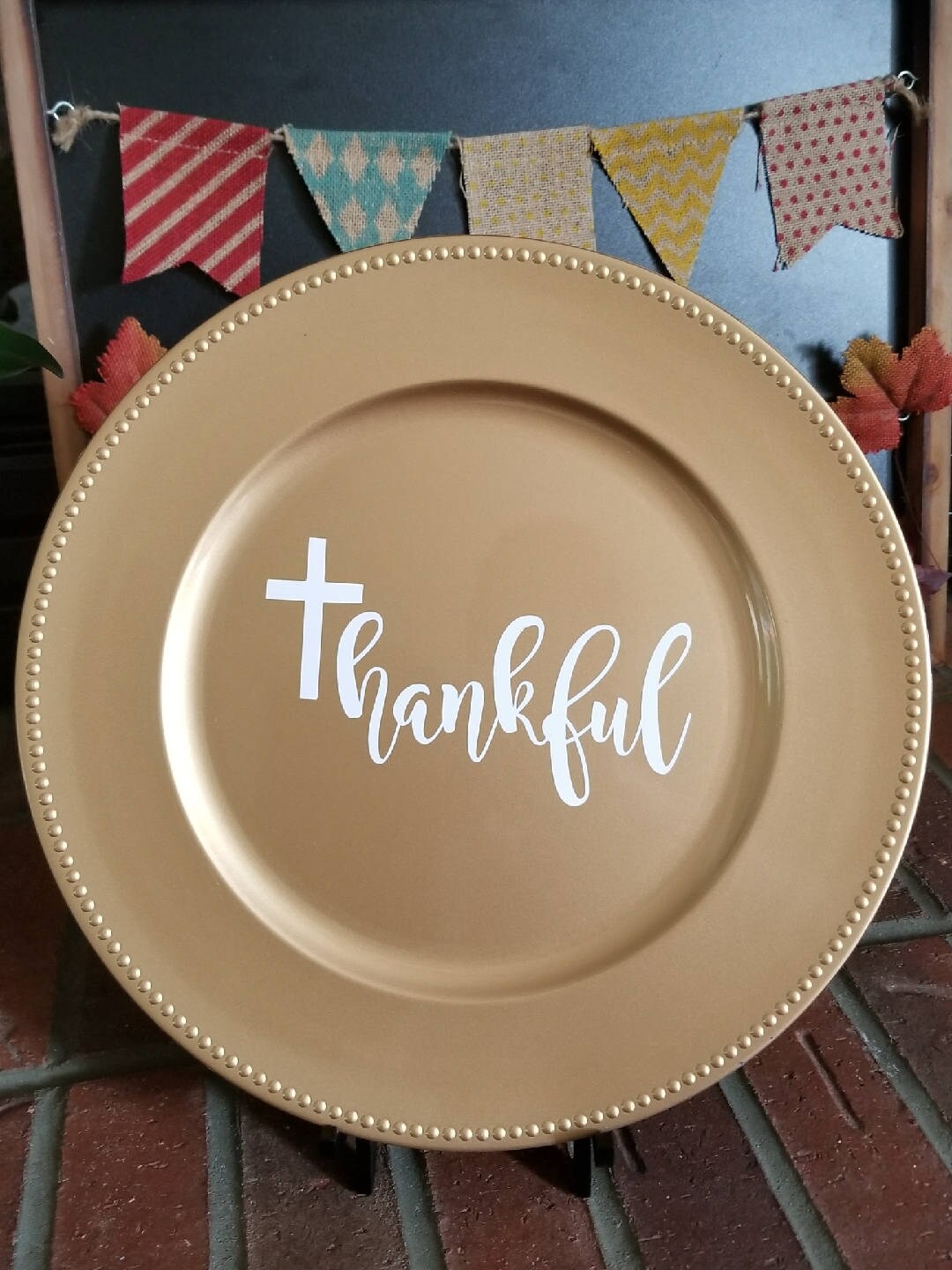 Thankful Dinner Plate Charger - Thanksgiving Decor - Etsy