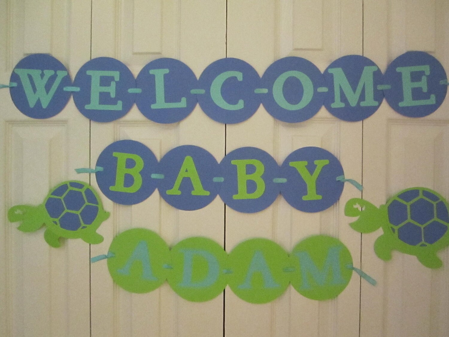 Baby Shower Banner Turtle Theme Personalized With Name - Etsy