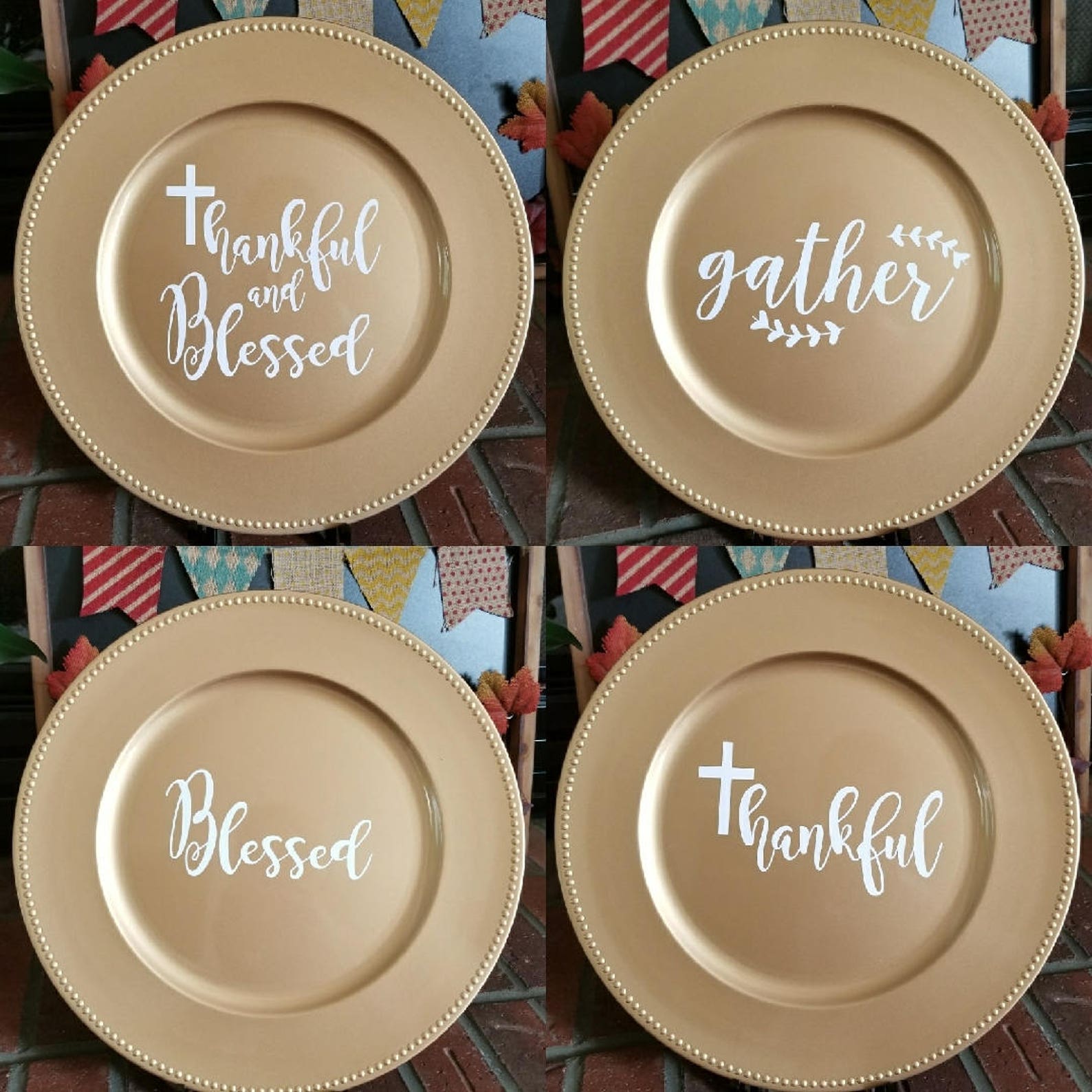Thankful Dinner Plate Charger - Thanksgiving Decor - Etsy