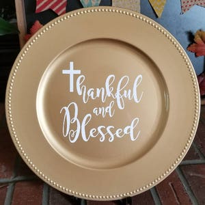 Thankful and Blessed Dinner Plate Charger Thanksgiving Decor - Etsy