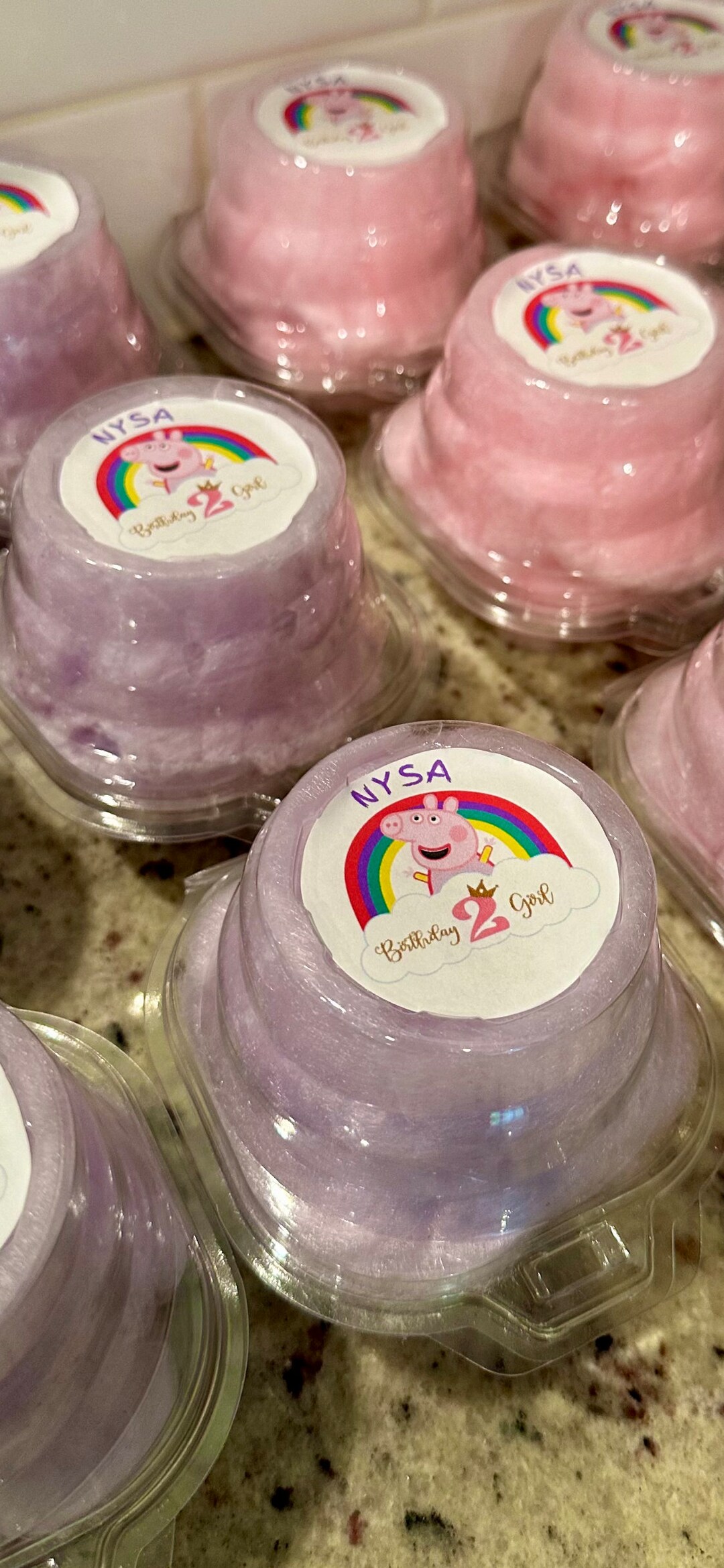 Custom Label on Top Cotton Candy Cupcakes 12 Count - Etsy