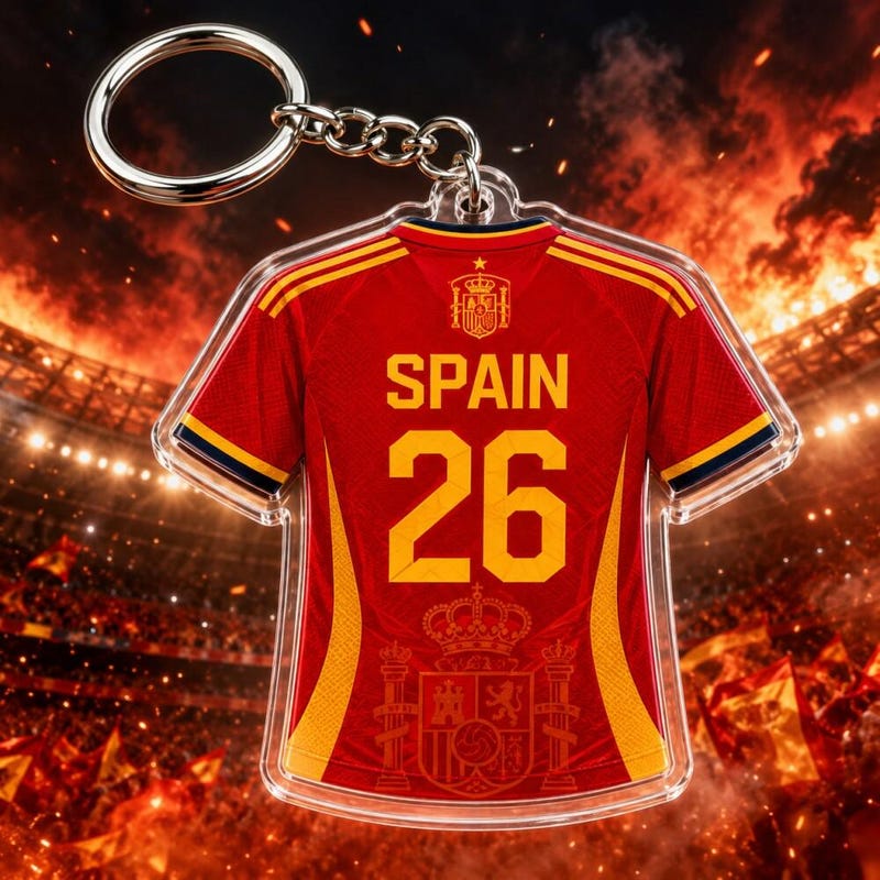 Spain Flag Keychain - Etsy