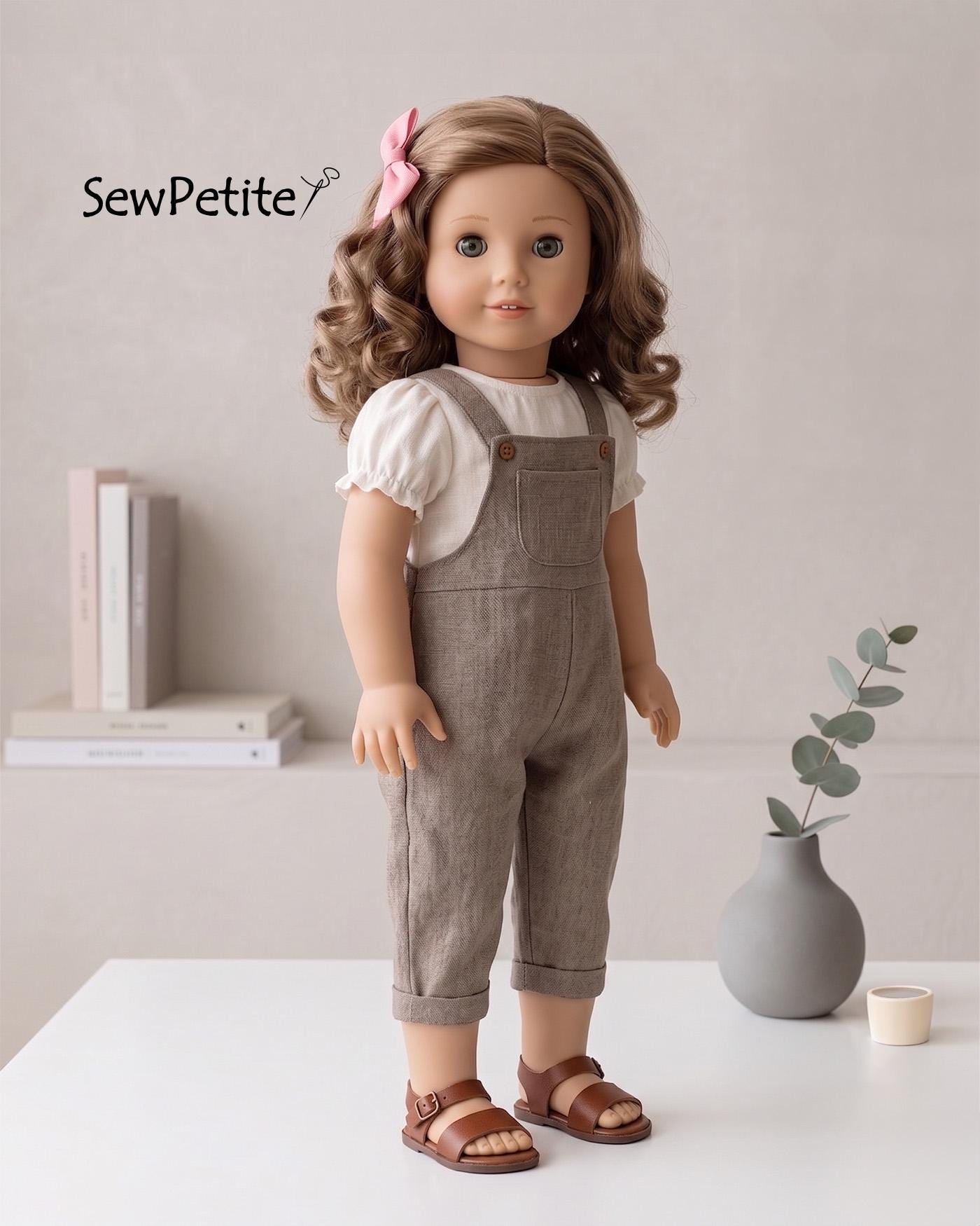 18 Inch Doll Overall Sewing Pattern | Modern Linen Doll Overalls ...