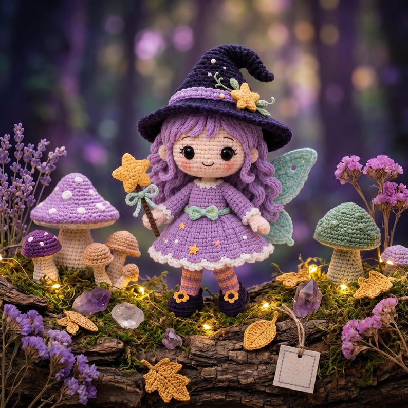 Witch Fairy Amigurumi Crochet Pattern PDF, Kawaii Doll Plush Pattern in ...