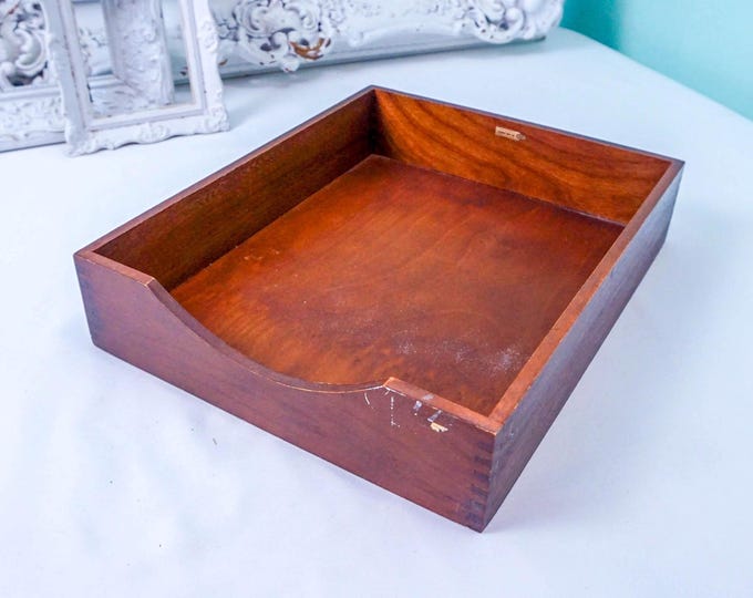 Solid Wood In/out Letter Tray / Vintage Office Storage / Stempel Wooden ...