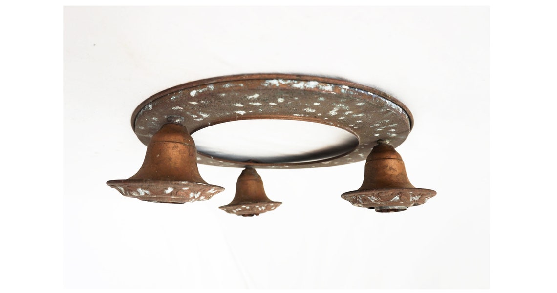 Art Deco Copper or Brass Ceiling Fixture / Vintage Antique - Etsy