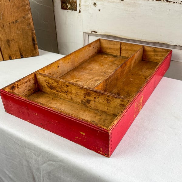 Vintage Chippy Red Box - Etsy