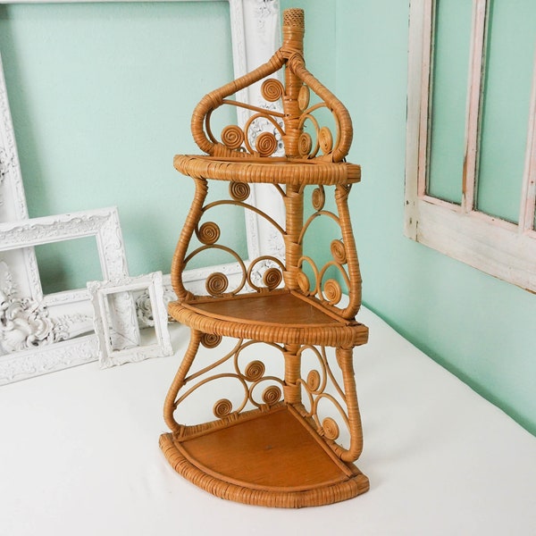 Wicker Corner Shelf - Etsy