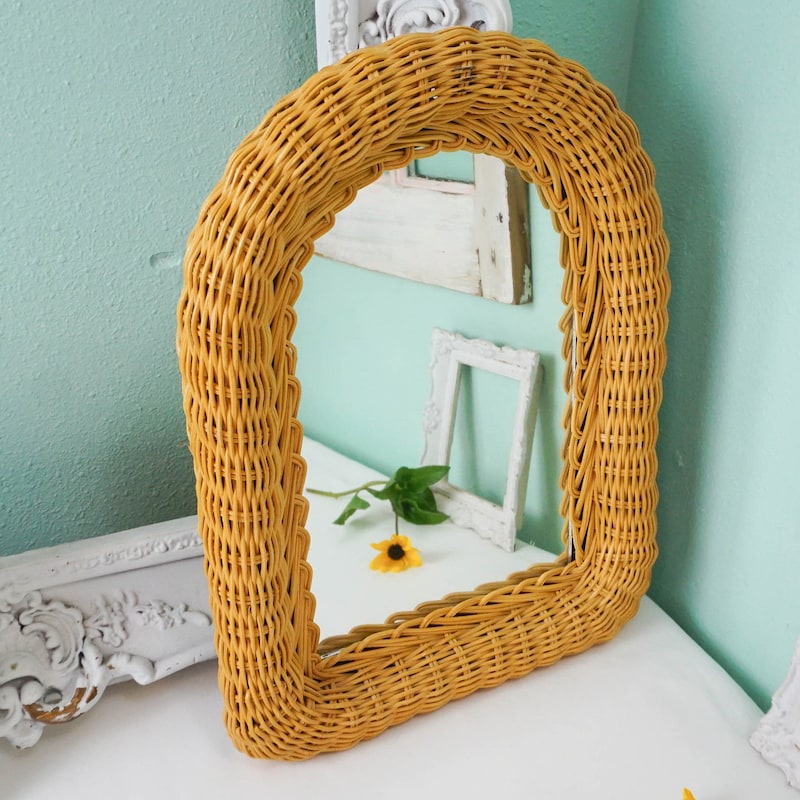 Wicker Vanity Mirror - Etsy