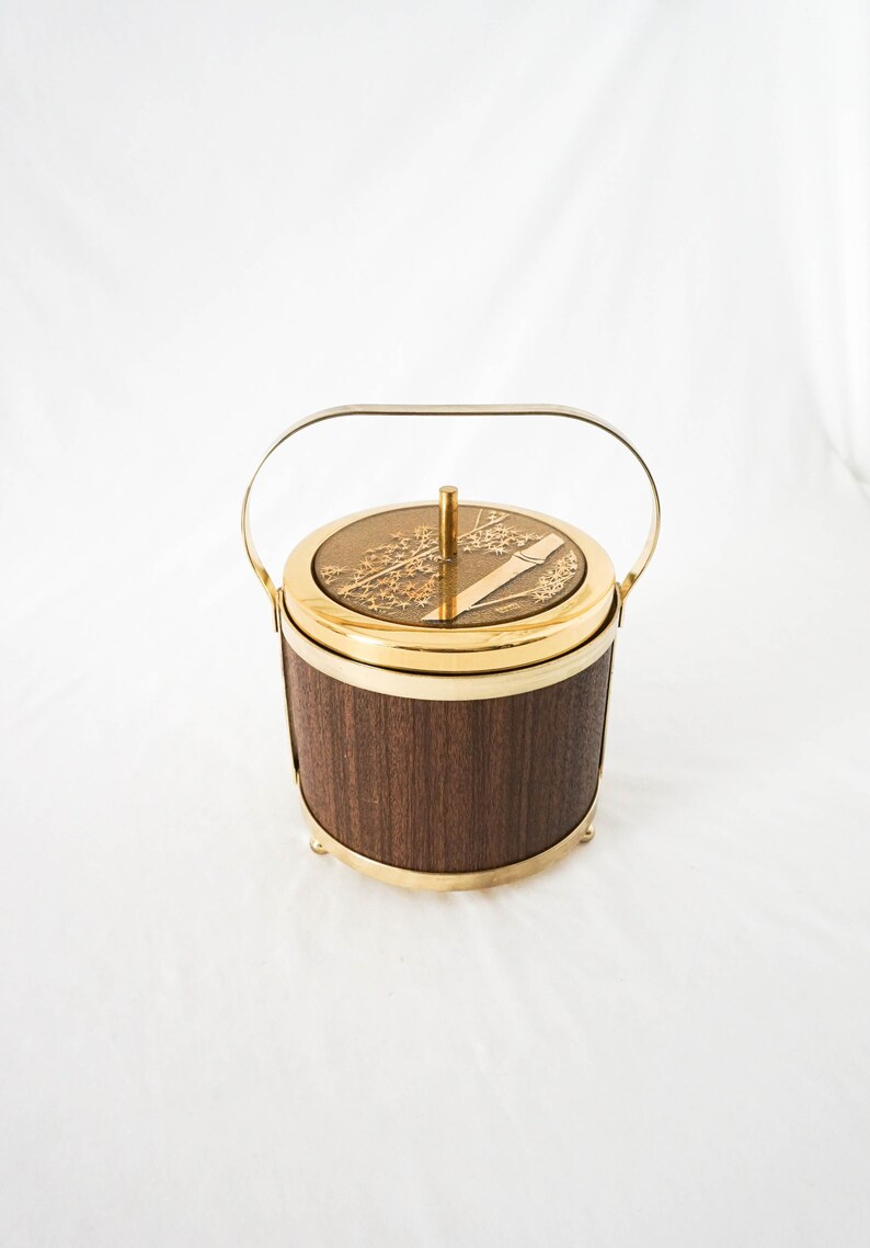 Ernest Sohn MCM Gold Leaf Bamboo Ice Bucket / Mid Century - Etsy