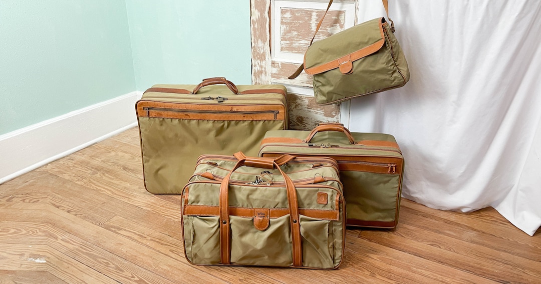 Hartmann Nylon and Leather Suitcase Set / Double Sided Valise ...