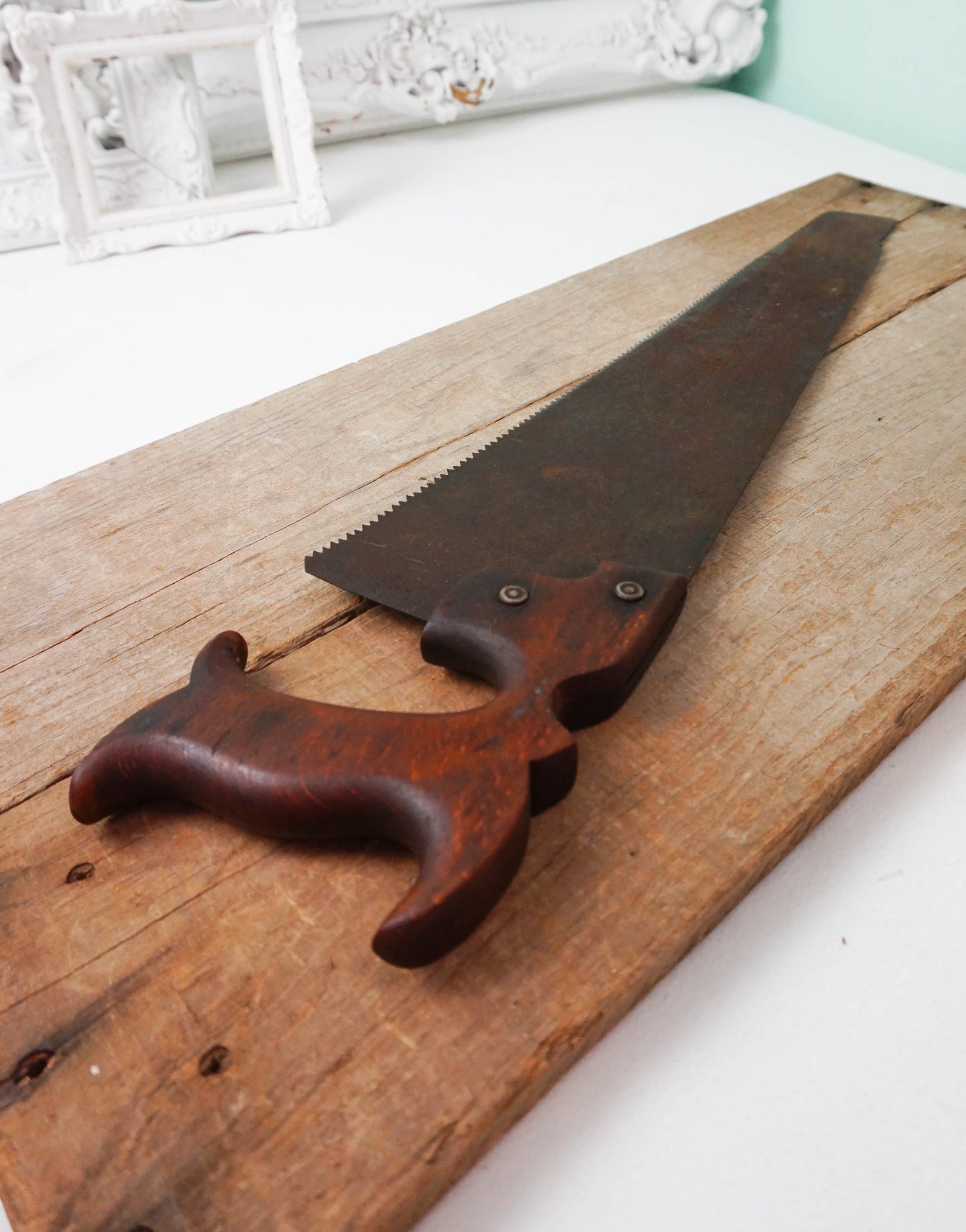 Unusual Open Handled Straight Back 18 Hand Saw / Vintage | Etsy