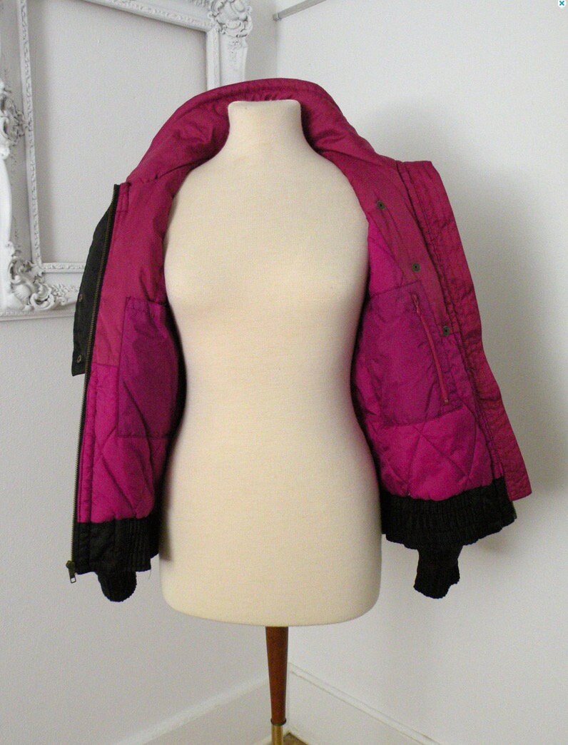 Black and Raspberry Pink Vintage White Stag Ski Jacket Women Sz Medium ...