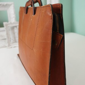 Soft Sided Leather Valise / Narrow Brief Case / Salesman's Brown ...