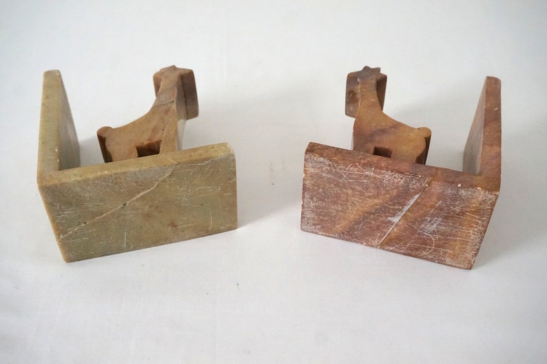 ONE Heavy Alabaster or Onyx Giraffe Bookend / Vintage Library - Etsy