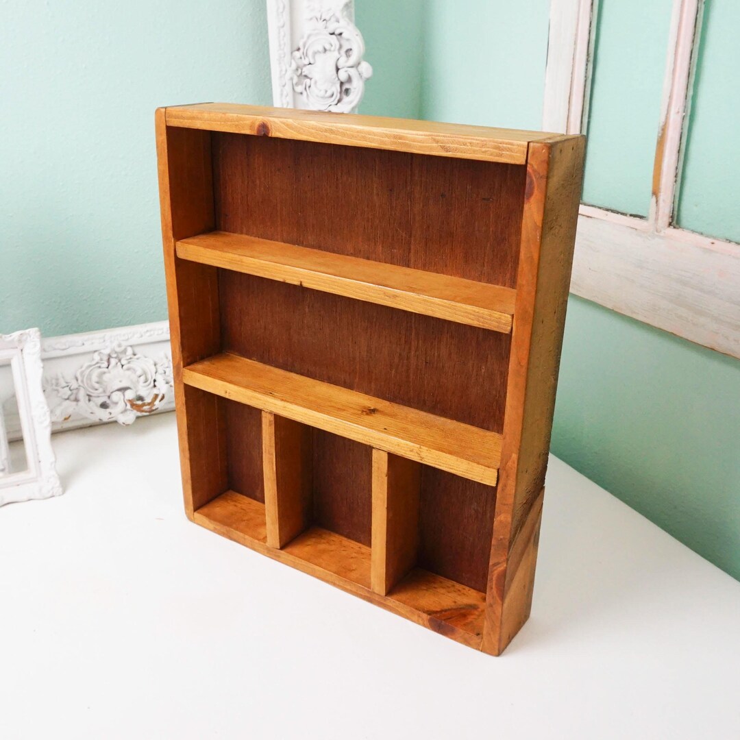 Thick Wooden Divided Storage Tray / Vintage Rustic Craft or Tool ...