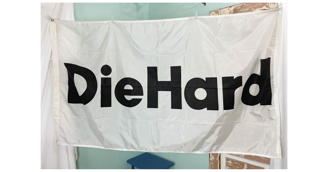 HUGE Die Hard Black and White Nylon Flag / Vintage Movie Memorabilia ...