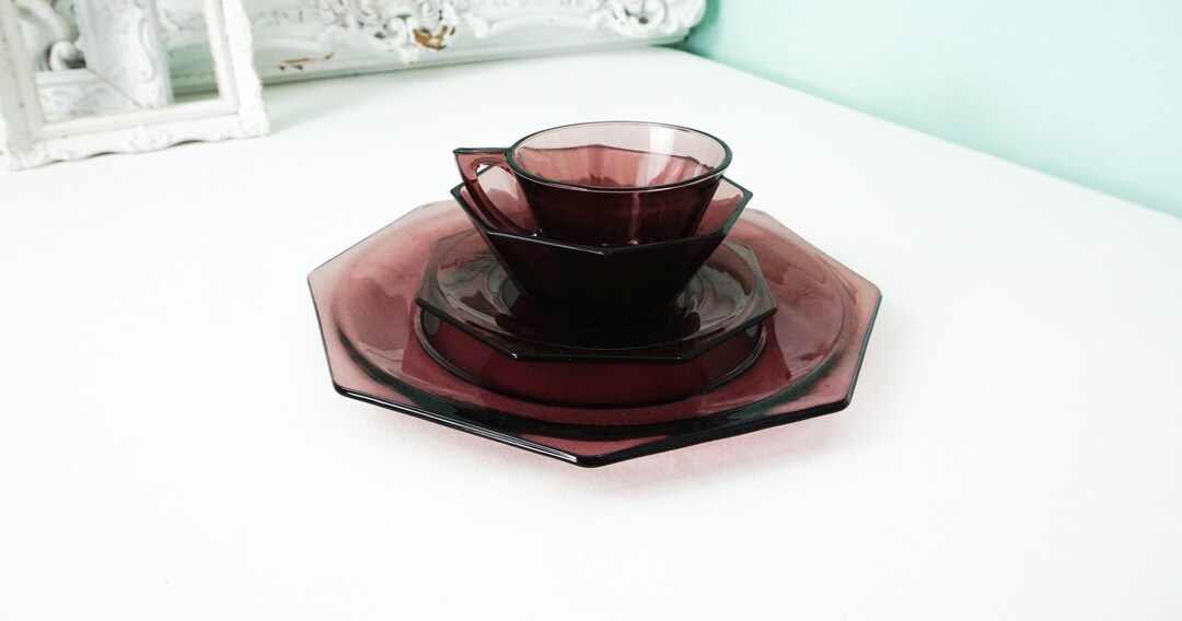 Choose a Piece Moroccan Amethyst Glass Dinnerware / Vintage Purple ...