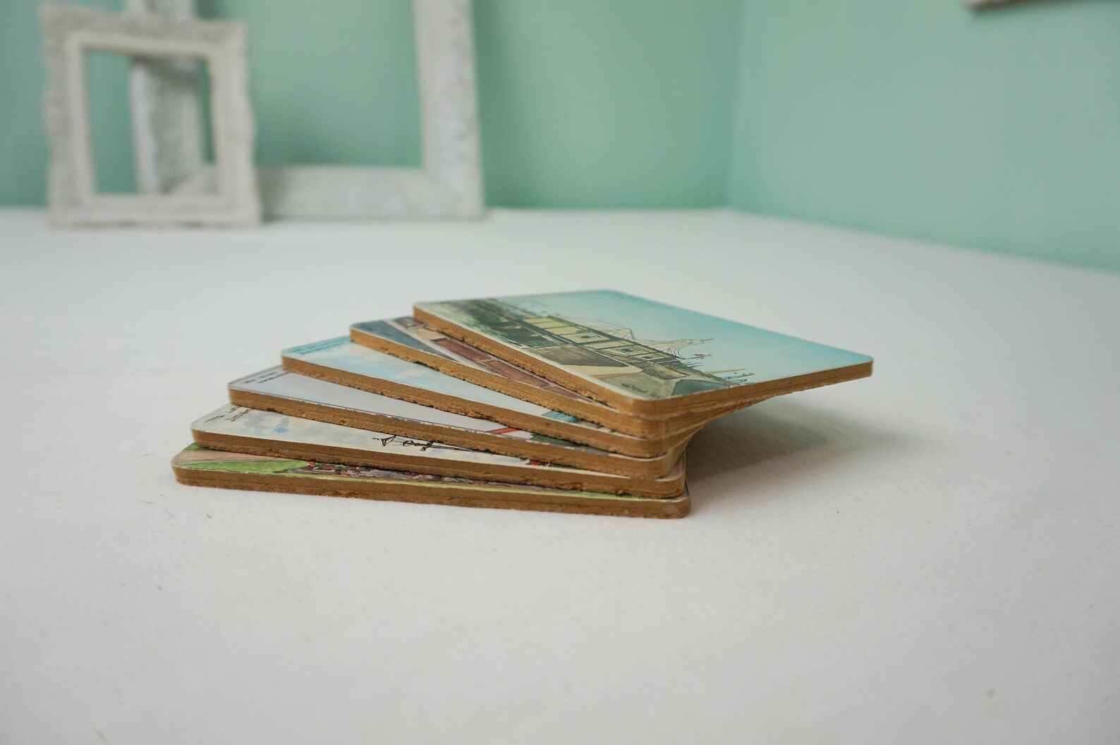 Set of Six Lighthouse Coasters / Vintage Nautical Art / | Etsy