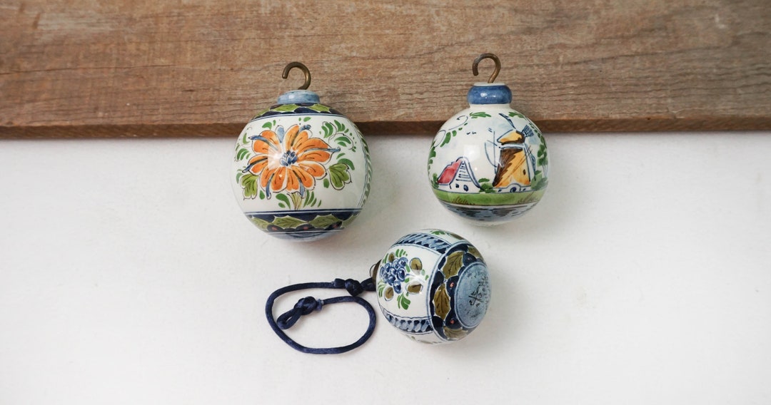 Choose ONE Polychrome Delft Ceramic Christmas Tree Ornament / Signed ...