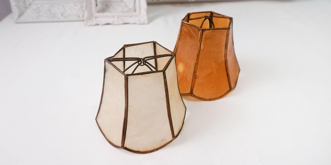 Choose ONE Mini Capiz Shell Lamp Shades / Beach House Nightlight Small ...