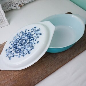 Rare Pyrex Blue Doily Casserole W Lid / 045 2-1/2 Quart Promotional ...