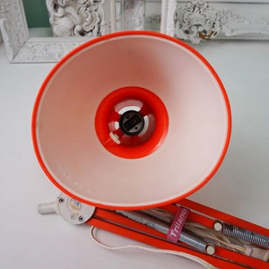 Bright Red Articulating Work Light / Vintage Mod Desk Lamp / - Etsy