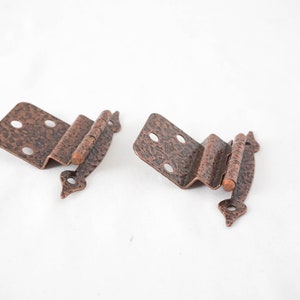 Pair of TWO Rose Gold Hammered Cabinet Hinges / Vintage Kitchen ...