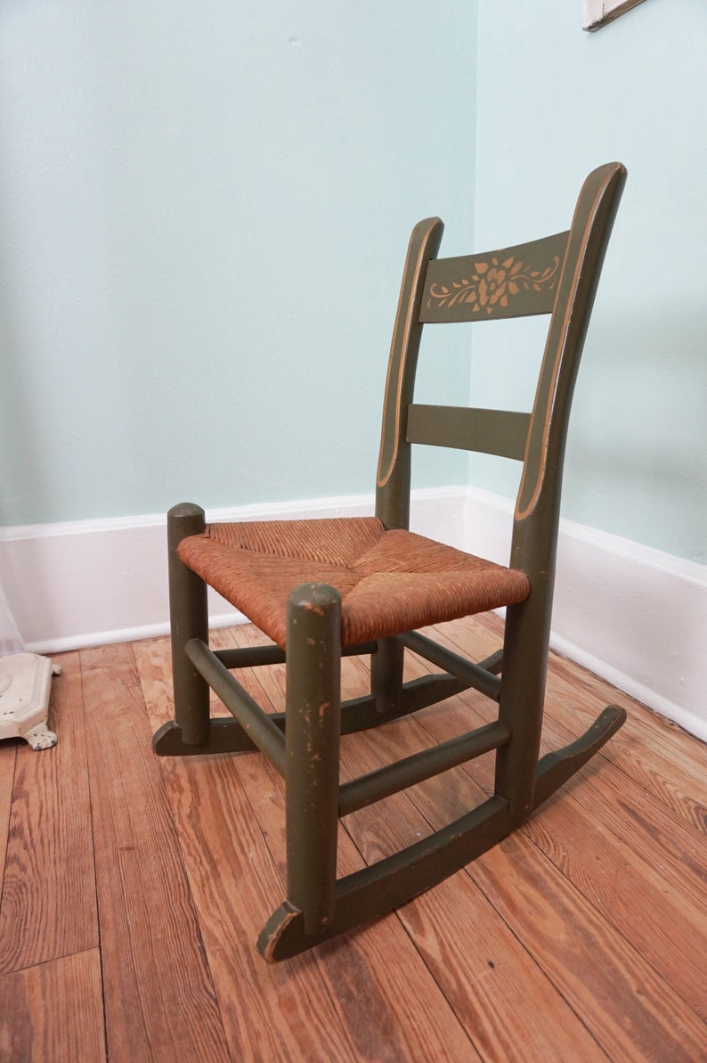 Childs Small Wooden Rocking Chair / Rustic Cottage / Vintage | Etsy
