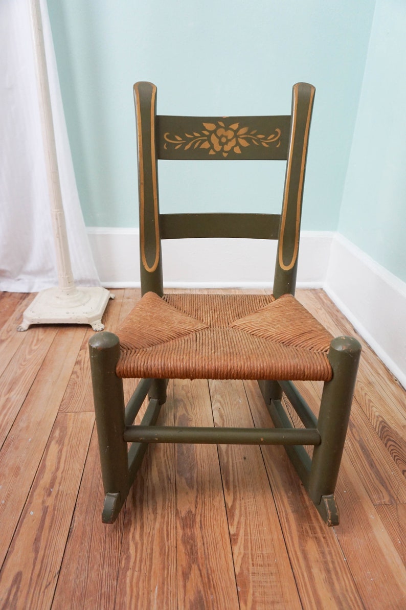 Childs Small Wooden Rocking Chair / Rustic Cottage / Vintage | Etsy