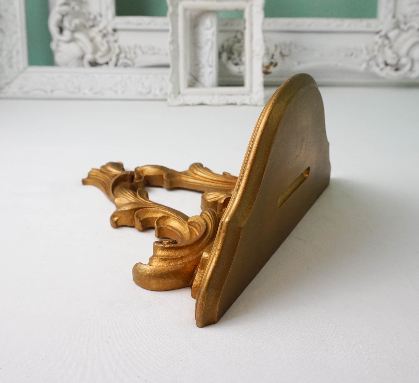 PAIR of TWO Small Syroco Wood Shelves With Ornate - Etsy