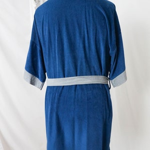 Blue and Gray Light Velour Robe / Vintage Mens Dressing Gown - Etsy