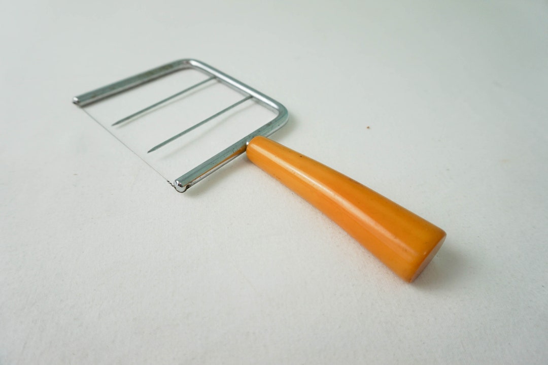 YELLOW Bakelite Handle Cheese Slicer Server / Vintage Kitchen Utensil ...