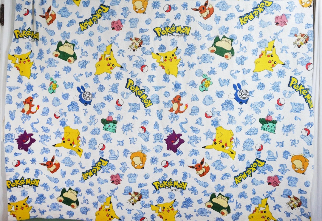 Pokemon Pikachu Flat Twin Sheet / Vintage 90s TV Japanese Anime ...